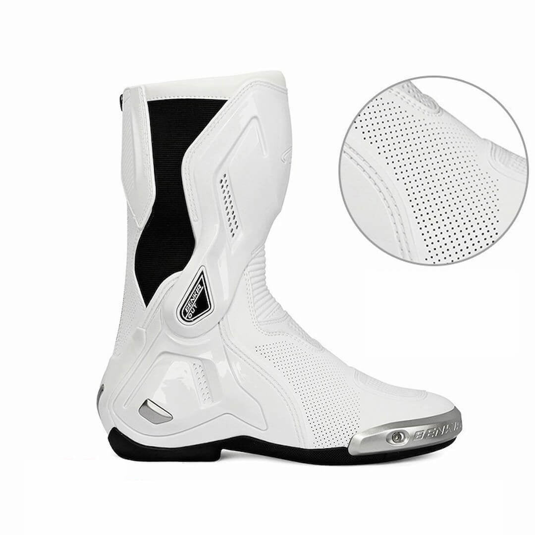 ALLGOAL White Motorcycle Riding Boots – Street Riding Protective Boots